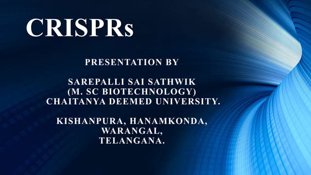 "Exploring CRISPR-Cas9: Revolutionizing Gene Editing and Biotechnology ...
