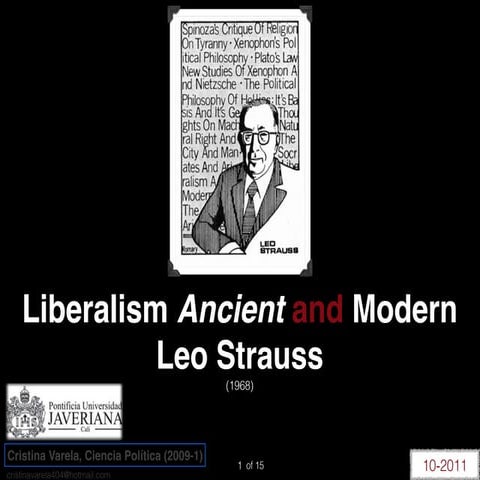 Liberalism: Ancient and Modern Leo Strauss | PDF