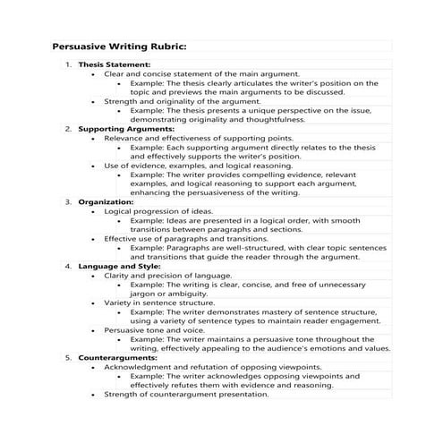 criteria for judging persuasive writingng | DOCX