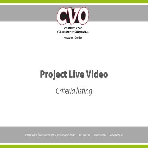 Criteria Live Video | PPS | Computing | Technology & Computing