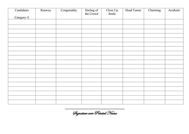Criteria for pageant/guidelines and mech. | PPTX