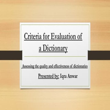 Criteria for Evaluation of a Dictionary.pptx