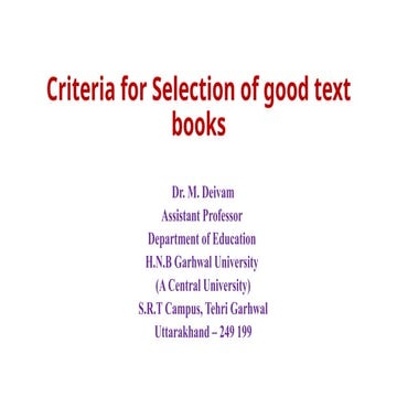 Criteria for Selection of a Good Textbooks.pptx