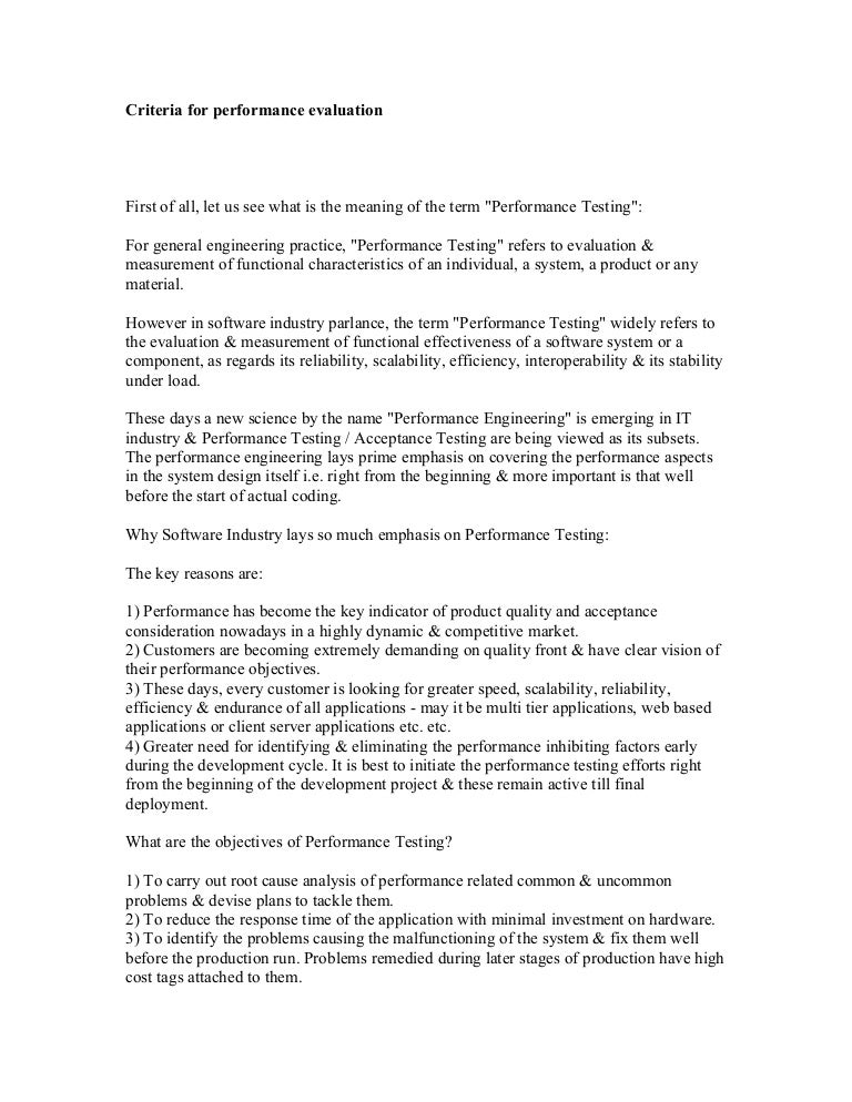 Criteria For Performance Evaluation criteria-for-performance-evaluation