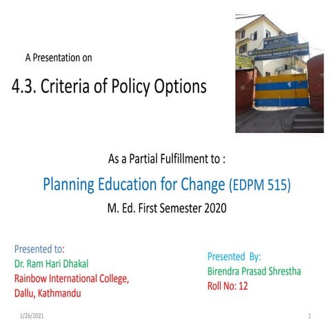 Criteria for policy options | PPTX