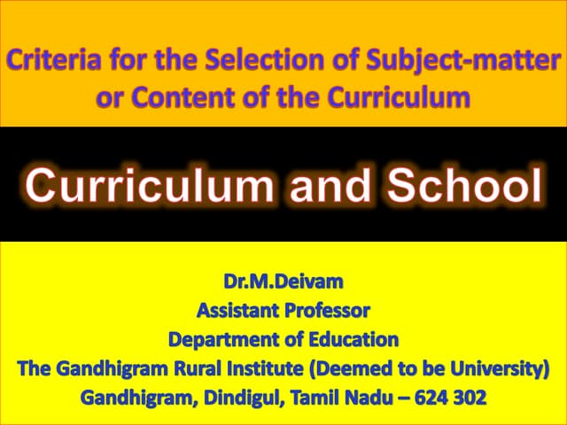 Dimensions of curriculum design | PPTX