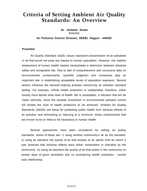 Air quality sampling and monitoring | PPT