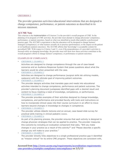 ACCME Criterion 2 (Examples of Non-Compliance) | PDF