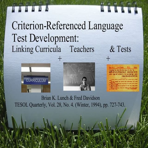 Criterion-Referenced Language Testing | PPT