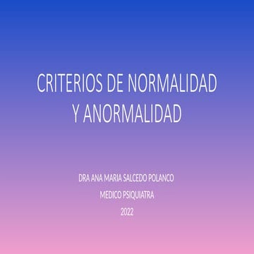 Normalidad y anormalidad | PPTX