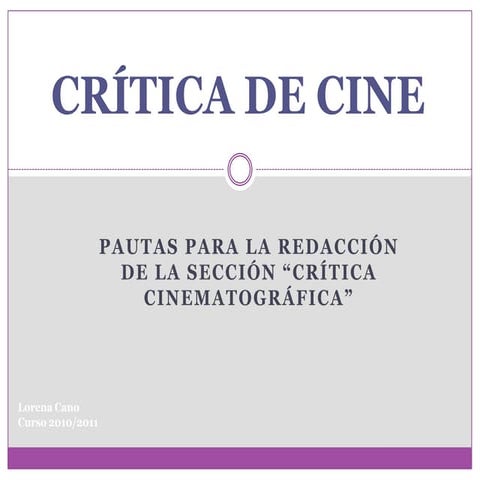 Critica de cine | PPT