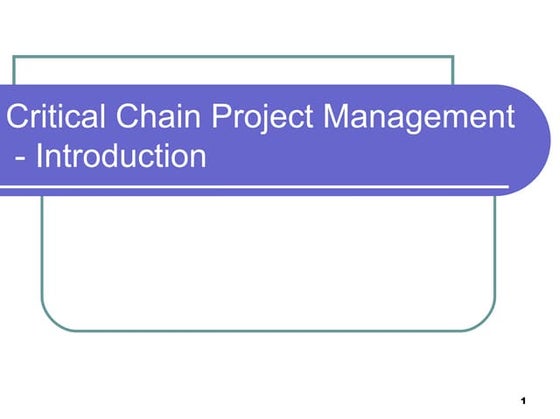 Critical Chain And Buffer Management Ppt