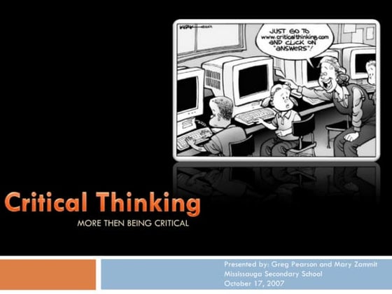 Critical thinking skills ppt | PPTX