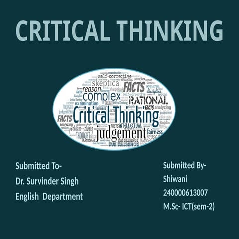 Critical-Thinking - an introduction to communication | PPT