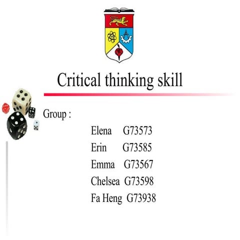 Critical Thinking Skill | PPT