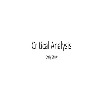 Critical analysis | PPT