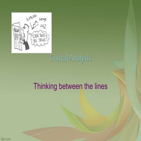 Critical analysis | PPT