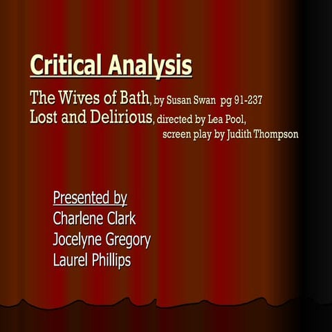 Critical Analysis.Eng 103 The Wives Of Bath | PPT
