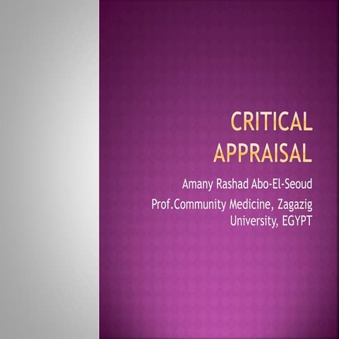 Critical appraisal | PPTX