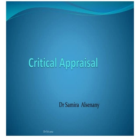 Critical Appraisal | PDF