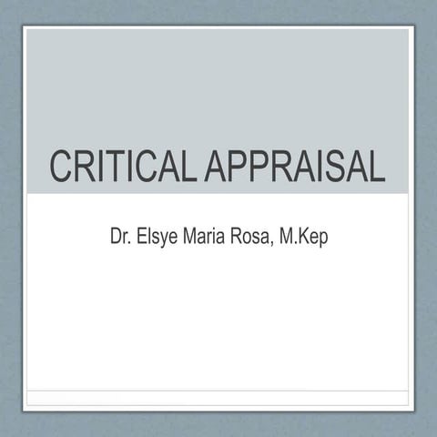 Critical Appraisal | PPTX