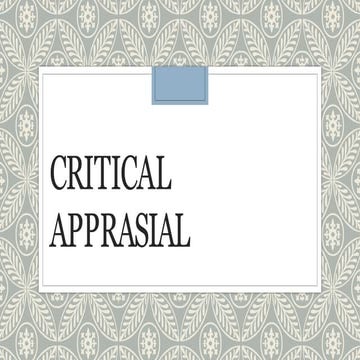 CRITICAL APPRASIAL Jurnal Kedokteran EBM | PPTX