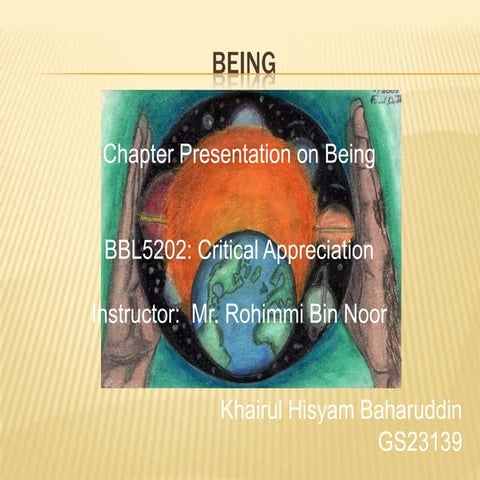 Critical appreciation being presentation | PPTX