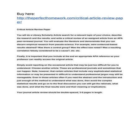 CRITICAL ARTICLE REVIEW PAPER | PDF | Publishing Industry | Industries