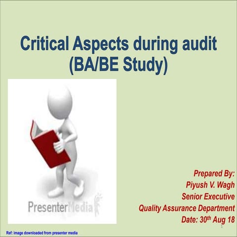 Critical aspects during audit (BA/BE) | PPTX
