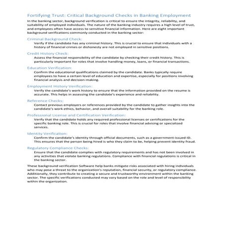 Critical Background Checks in Banking Employment.docx