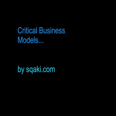 Critical Business Models Applied Across Business Domains | PPT