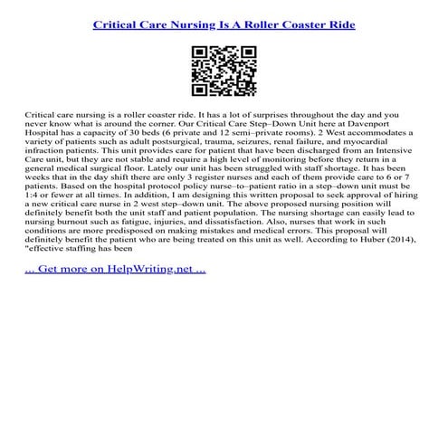 4 Critical Care Case Study | DOCX