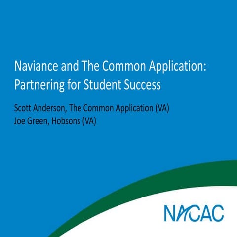 Naviance and The Common Application: Partnering for Student Success ...
