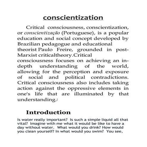 Critical consciousness | DOCX