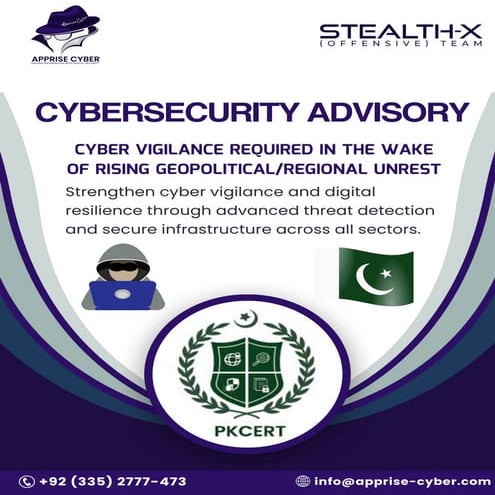 Be Cyber Smart! Advisory Issued by National CERT Pakistan | PDF