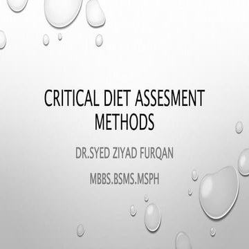 CRITICAL DIET ASSESMENT METHODS DIET -1.pptx