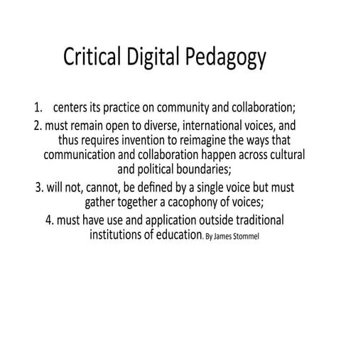 Critical Digital Pedagogy | PPTX