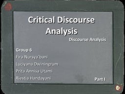 Discourse Analysis ppt | PPT