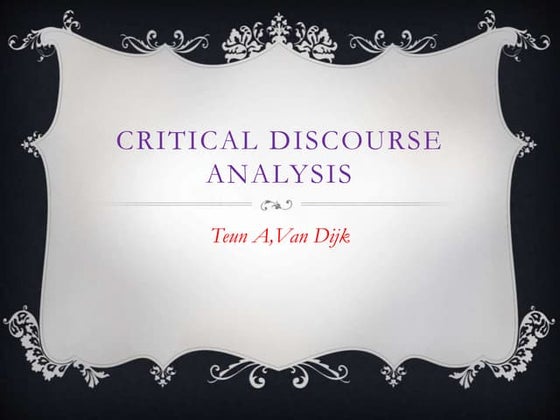 critical discourse analysis | PPTX
