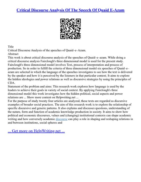 Critical Discourse Analysis by Thomas Huckin | PPT