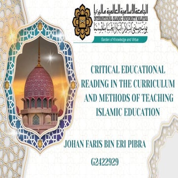 Critical Educational Reading in the Curriculum and Methods of Teaching ...