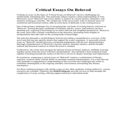 Critical Essays On Beloved.pdf