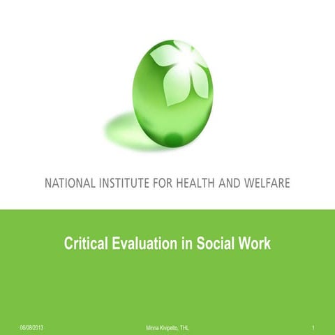 Critical evaluation in social work | PDF