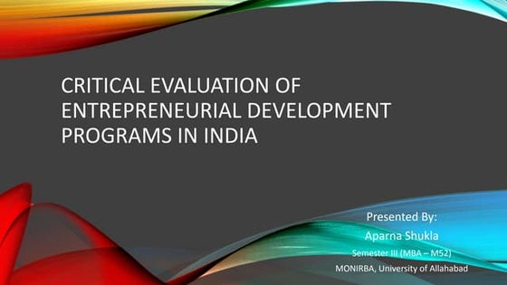 Entrepreneurship Development Programme (EDP) | PPTX | Business ...