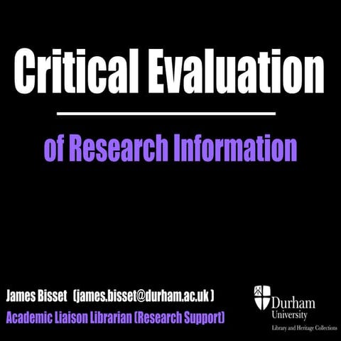 Critical evaluation (web version) | PPTX