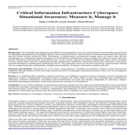 Critical Information Infrastructure Cyberspace Situational Awareness ...