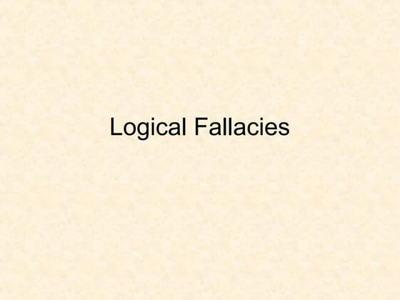 Logical fallacies powerpoint | PPT