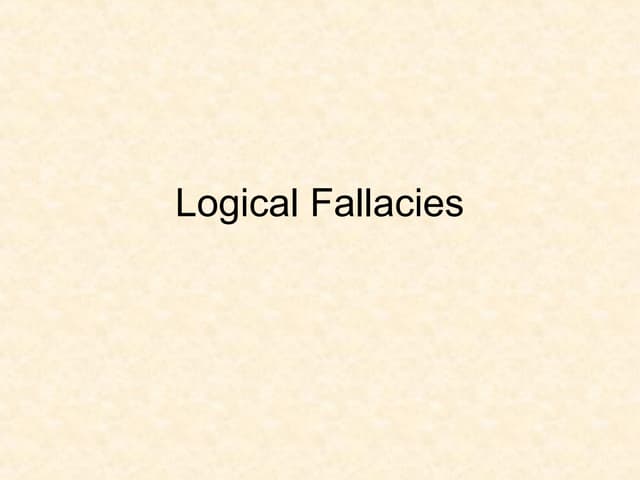 Logical fallacies powerpoint | PPT