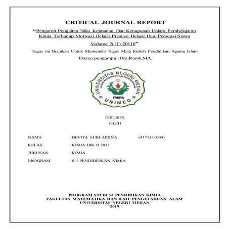 Critical Journal Report agama | DOCX