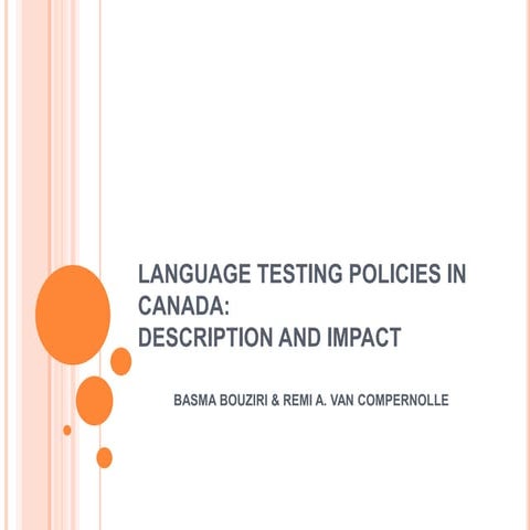 Critical Language Testing In Canada | PPT